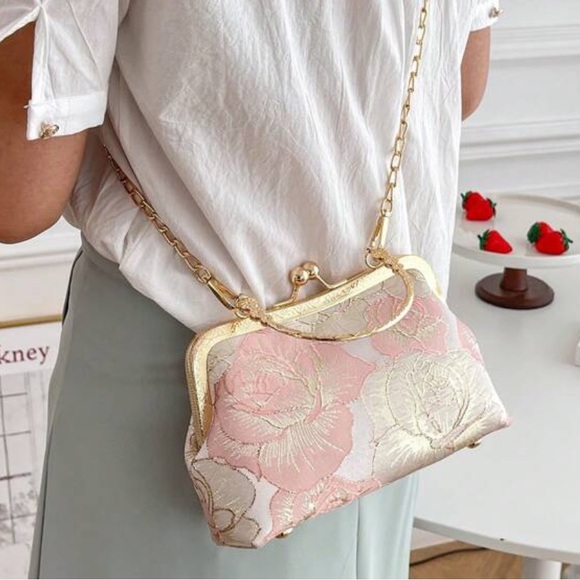 Bags | Vintage Rose Embroidered Shoulderhandbag | Poshmark
